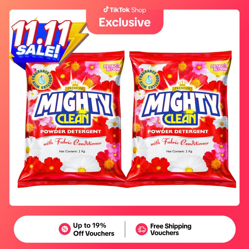 2 KILOS Mighty Clean Premium Detergent Powder Detergent 1 KG - TikTok ...