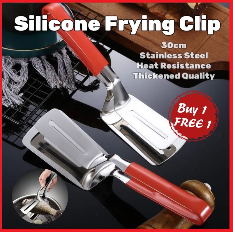30cm Stainless Steel Non Stick Frying Shovel Clip Pengepit Makanan ...