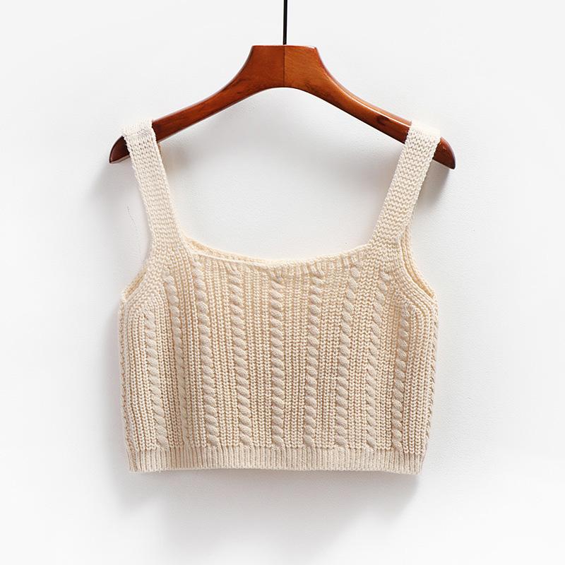 【Barang spot Boutique】~ Sleeveless,Knitted Camisole,Women,Inner ...