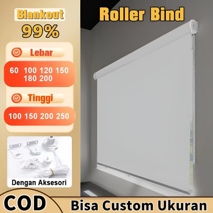 Promo Roller Blind Jendela Blackout Total Tirai Gulung Bisa Custom ...