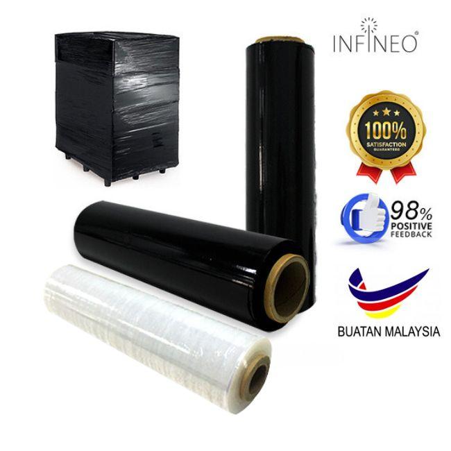 Stretch Film Box Wrapping Plastic Roll, 250mm Black / Clear - TikTok ...