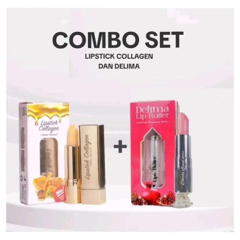 COMBO Lip Collagen + Lip Delima Dherbs Lipstick Makeup - TikTok Shop ...