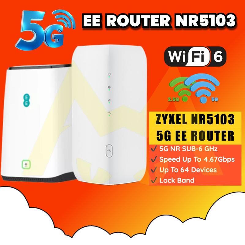 5G HOME Router Broadband Modem EE ZYXEL NR5103EV2 LOGO 3 STRONG ...