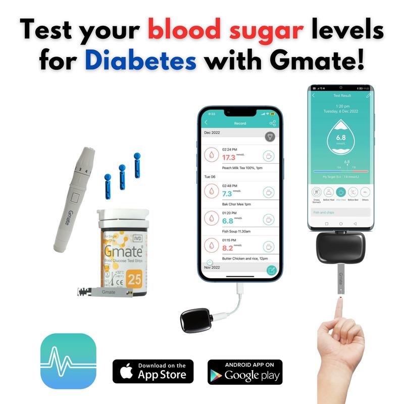 Gmate Blood Glucose Test Strips - 50 Strips for Diabetes Tracking ...