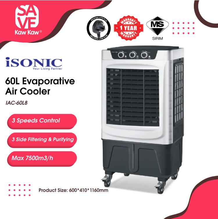 isonic Strong Wind Air Cooler 60L (IAC-60L8) with Ionizer Function ...