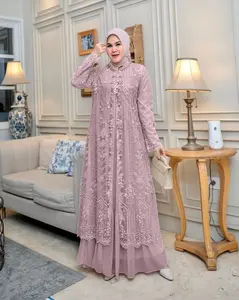 Gamis Maxy Dress Brokat Kondangan Pesta Wanita 2026 Bahan Ceruty ...