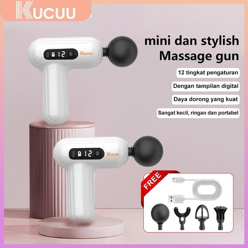 【NEW】KUCUU Alat Pijit elektrik getar 4 in 1 Massage Gun mini dan ...