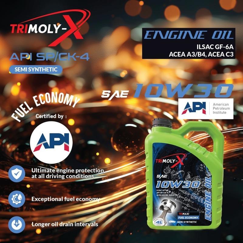 TRIMOLY-X TRIMOLYX 10W30 SEMI SYNTHETIC ENGINE OIL SP/CF 4L Car ...