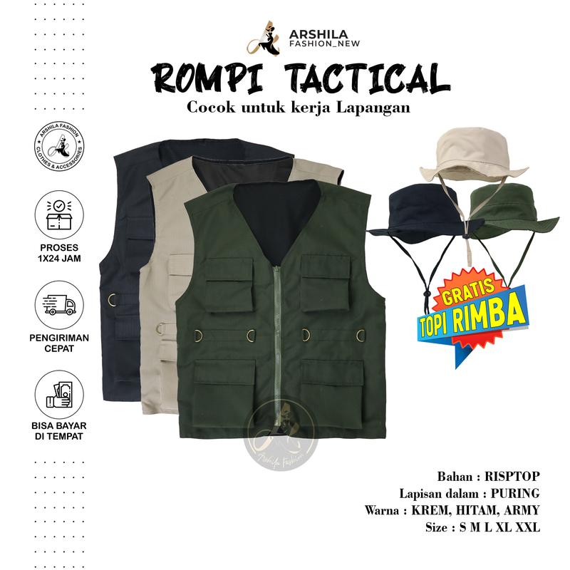 Rompi Lapangan CARGO Dewasa GUNUNG VEST Dewasa Empat saku Free TOPI ...