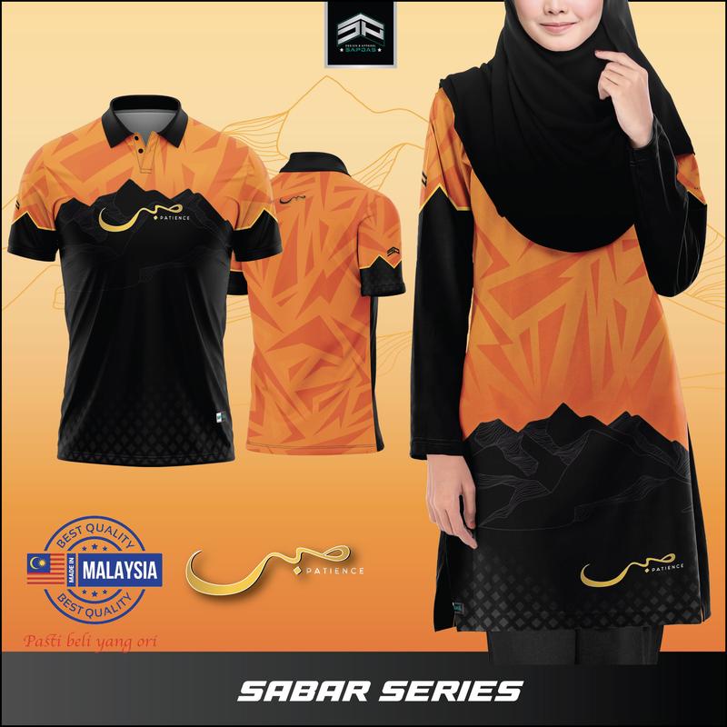Baju Jersi SABAR Kain Microfiber Eyelet Oren + Hitam tracksuit - TikTok ...