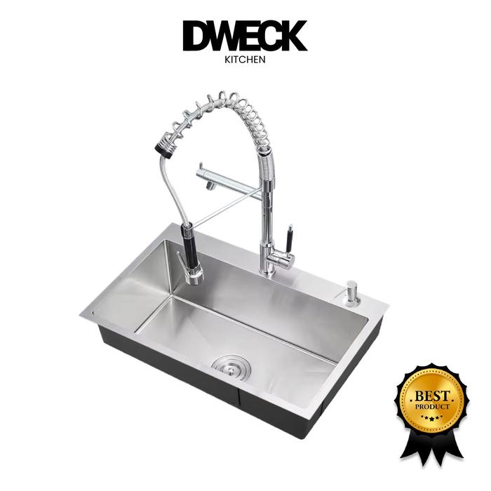 Promo DWECK - Kitchen Sink 1 Bowl Large Silver Stainless 304 Paket Kran ...