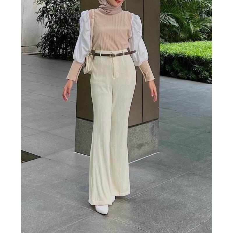 Celana Cutbray Knit Wanita Highwaist Knit Cutbray Wanita Premium - Shop ...