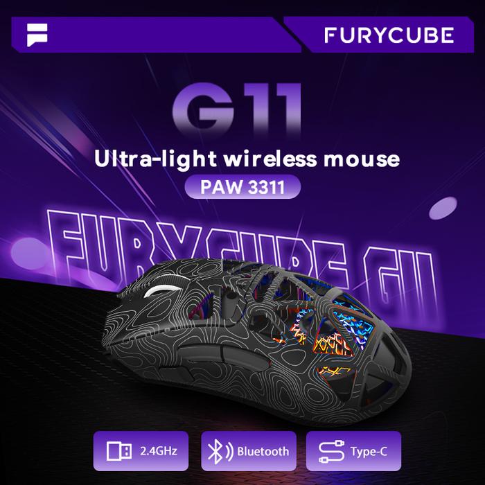 Promo FURYCUBE G11 Wireless Gaming Mouse Light-Weight PAW3311 Mouse RGB ...