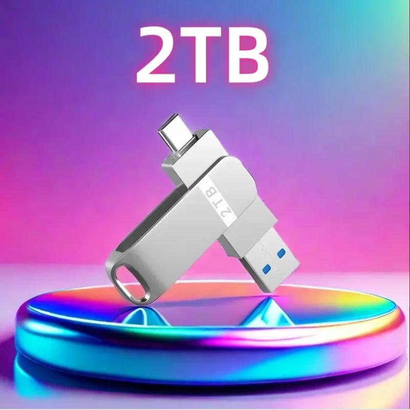 2TB Dual USB-C & USB-A Flash Drive - High Speed Portable with Keychain ...
