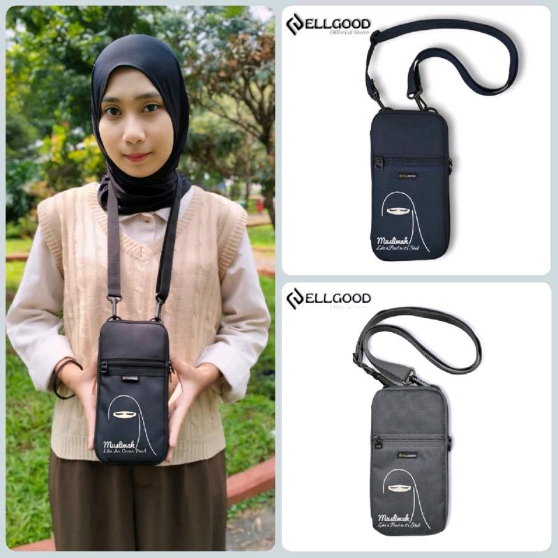 Tas Hp slempang dompet hp multifungsi sablon hijab dompet hp - Shop ...