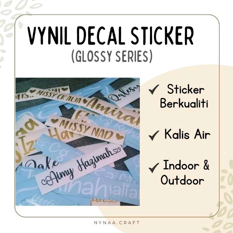 (Glossy Series) Custom Sticker Nama / Sticker Kereta Motor Botol ...