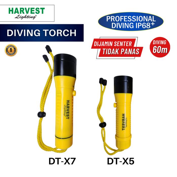 Promo Harvest Lighting Senter Selam Diving Torch DT-X5 - DT-X7 IP68 ...