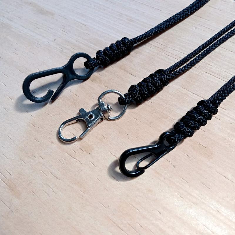 Lanyard ID Card Adjustable Tali Prusik Logam Plastik Hitam - - Shop ...