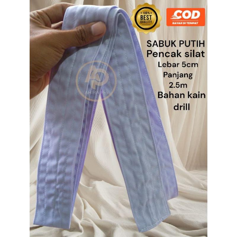sabuk pencak silat 5cm x 2.5m putih polos/sabuk IPSI/sabuk siswa - Shop ...