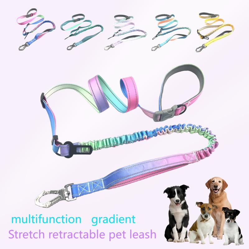 Gradient colored elastic retractable pet leash, explosion-proof ...