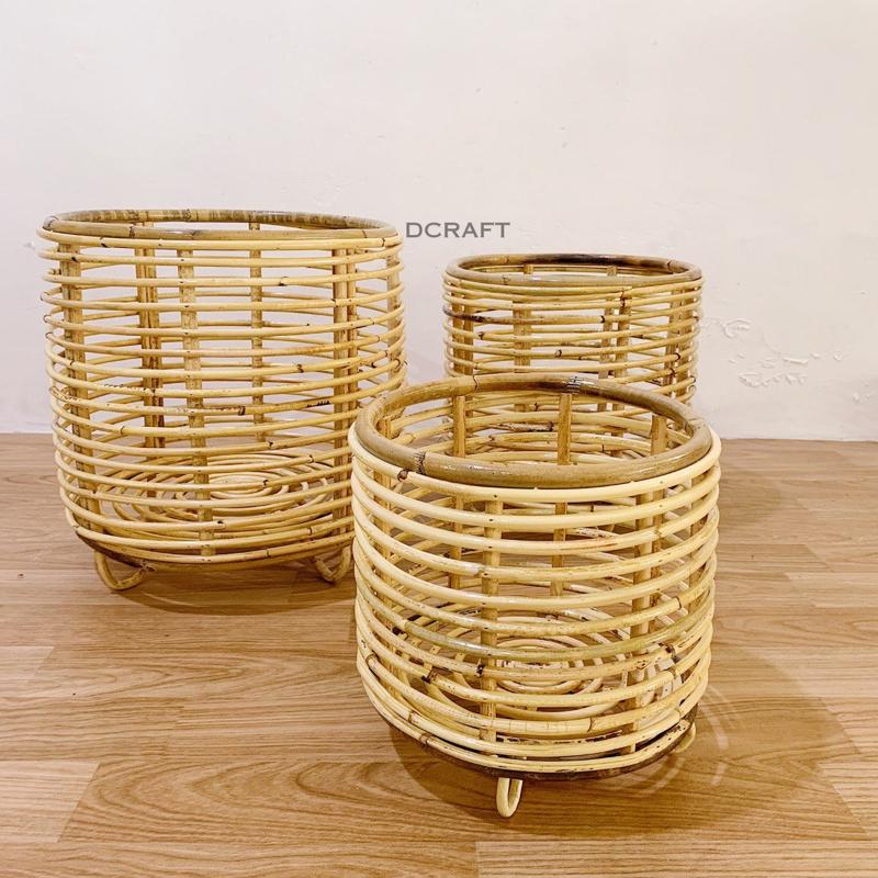 Keranjang Rotan Cover Pot Rotan Aesthetic Dekorasi Rumah Rotan - Shop ...