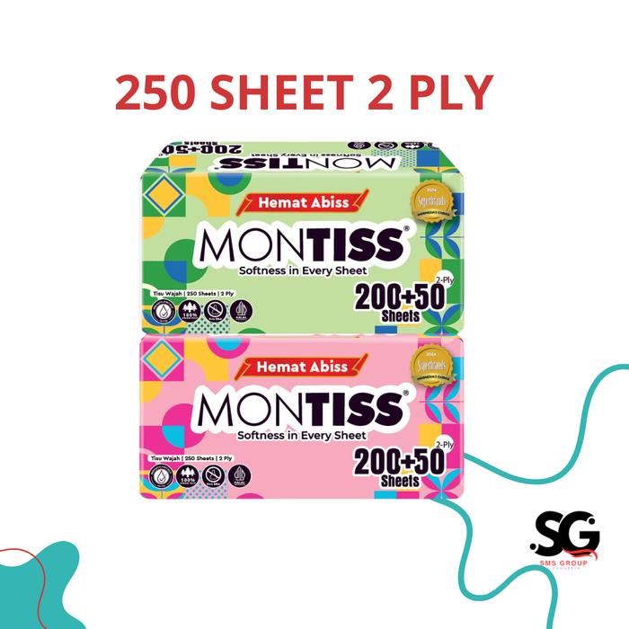 Promo (Paket 4 Pcs) Montiss Tisu Wajah 250 Sheet 2 Ply Hemat Abiss ...