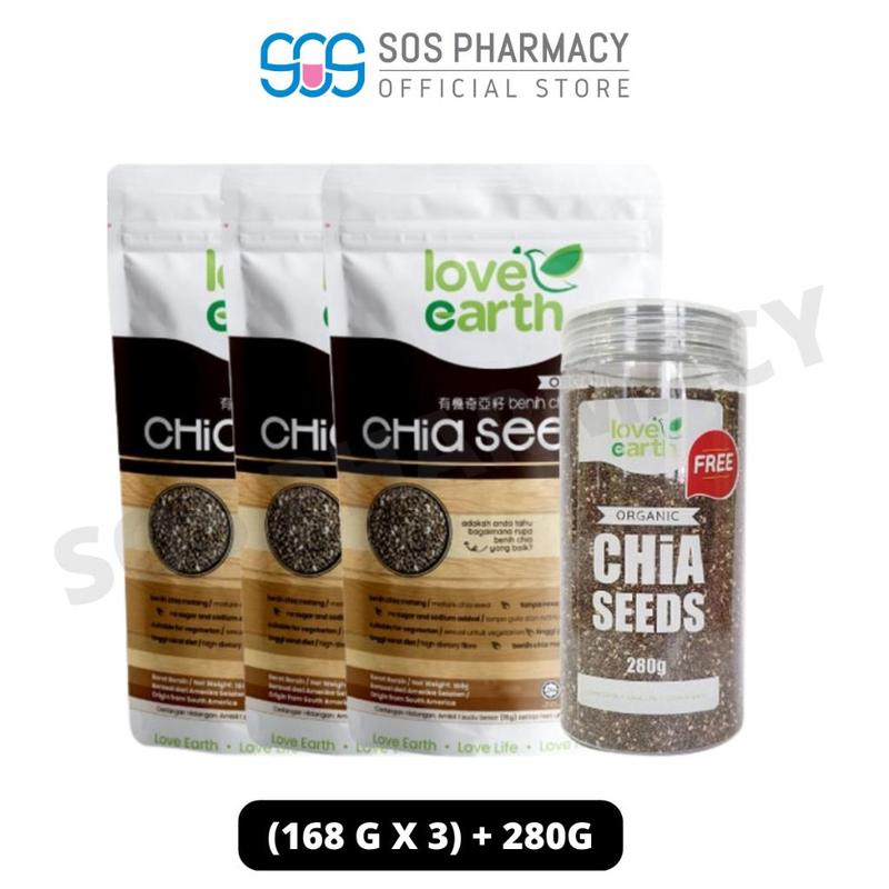 Love Earth Organic Chia Seeds 168g x 3 (FOC 280g Bottle) Promo - TikTok ...