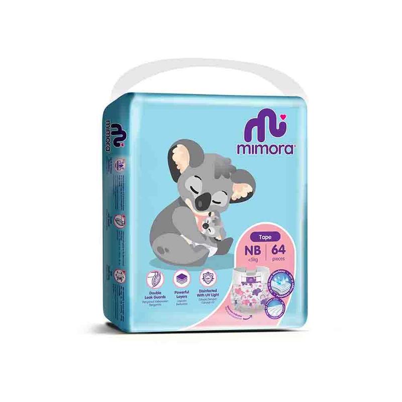 Mimora Chlorine Free Tape Diapers NB64 - TikTok Shop Malaysia