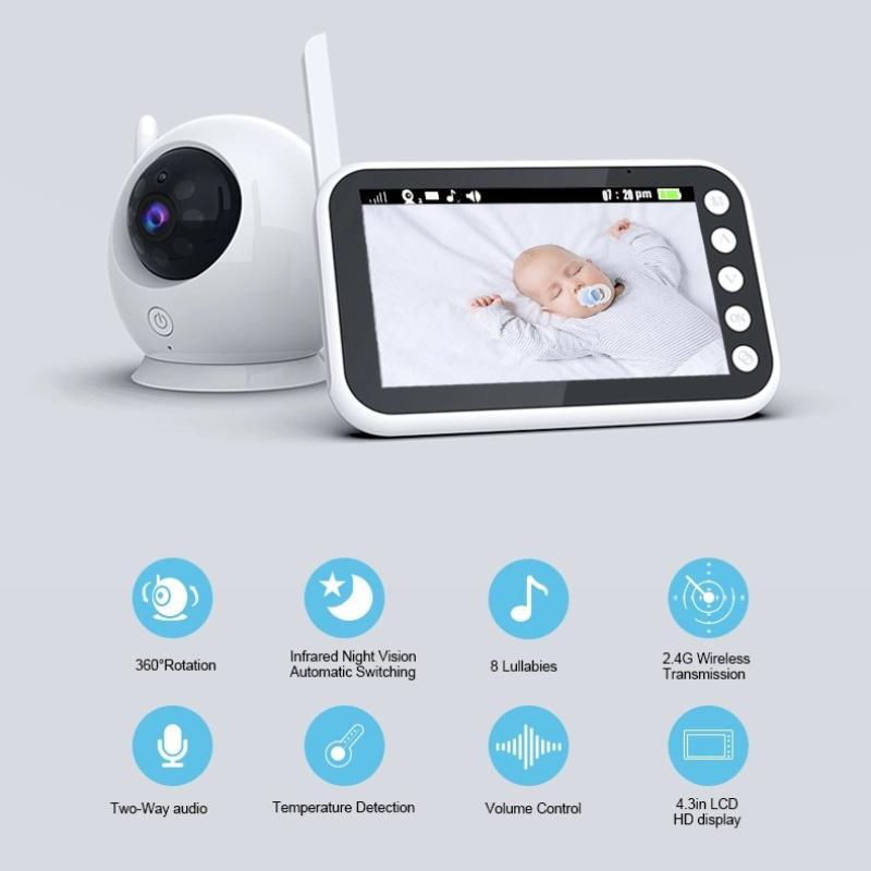 ABM100 4.3 Inch Wireless Video Color Baby Monitor 360-Degree - TikTok ...