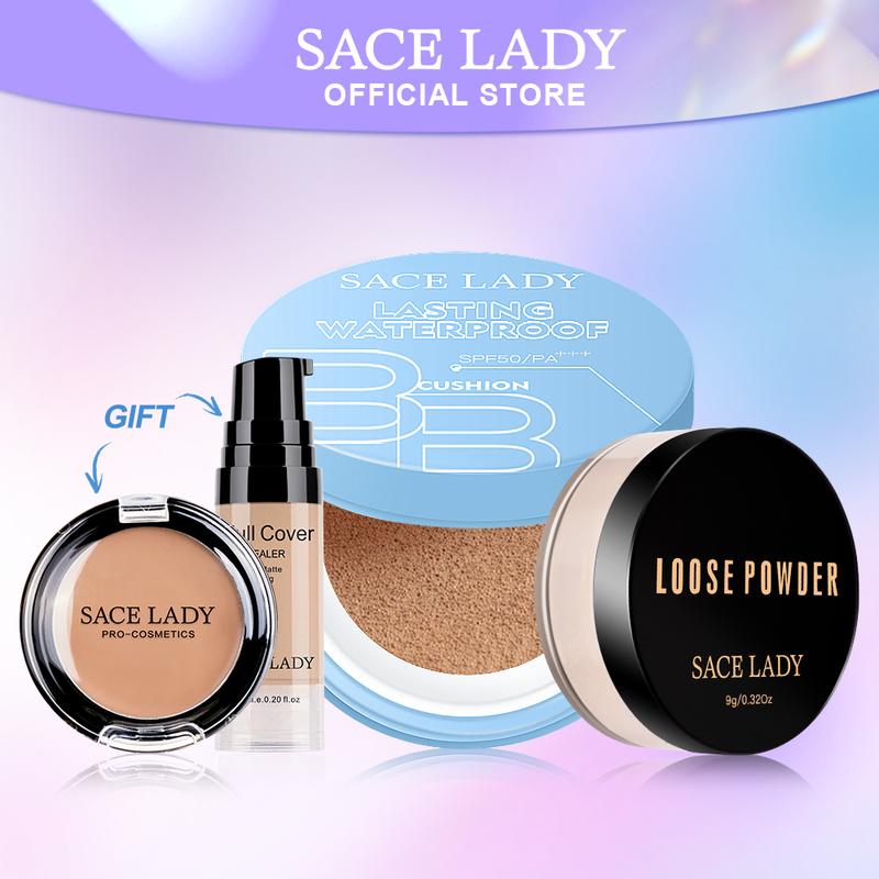 [LIVE][COD] SACE LADY 4pcs Makeup Set Longlasting BB Cushion+Oil ...