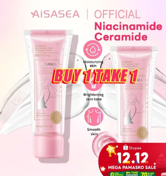 AISASEA Niacinamide Double Tube Whitening Body Lotion 100g Instant ...