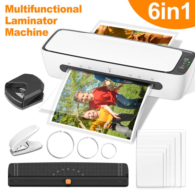 6 in1 SL688 A4 Laminator Machine Set Hot and Cold Lamination 2 Roller ...