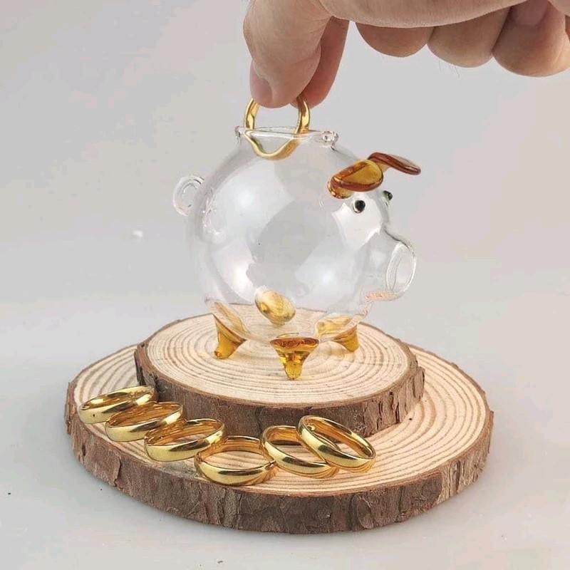 Transparent glass pig coin saver bank piggy money saving box - TikTok ...