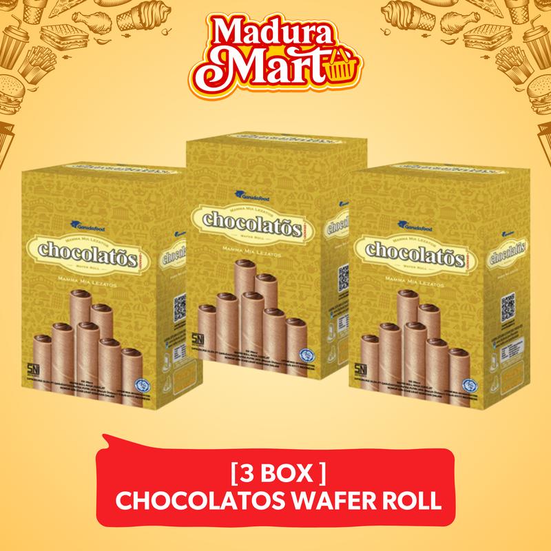 PAKET 3 BOX CHOCOLATOS WAFER ROLL ISI 24 PCS - Shop | Tokopedia