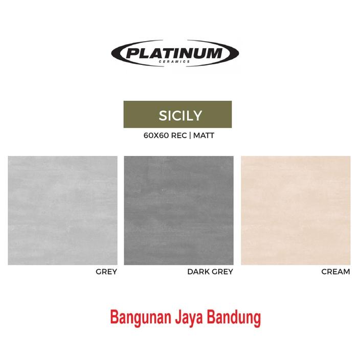 Jual Platinum Sicily Cream Dark Grey 60x60 Keramik Lantai Dinding Matt ...
