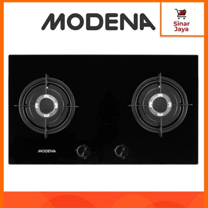 Jual MODENA BH-0725 ADBK Kompor Tanam 2 Tungku Tempered Glass, 3 Ring ...