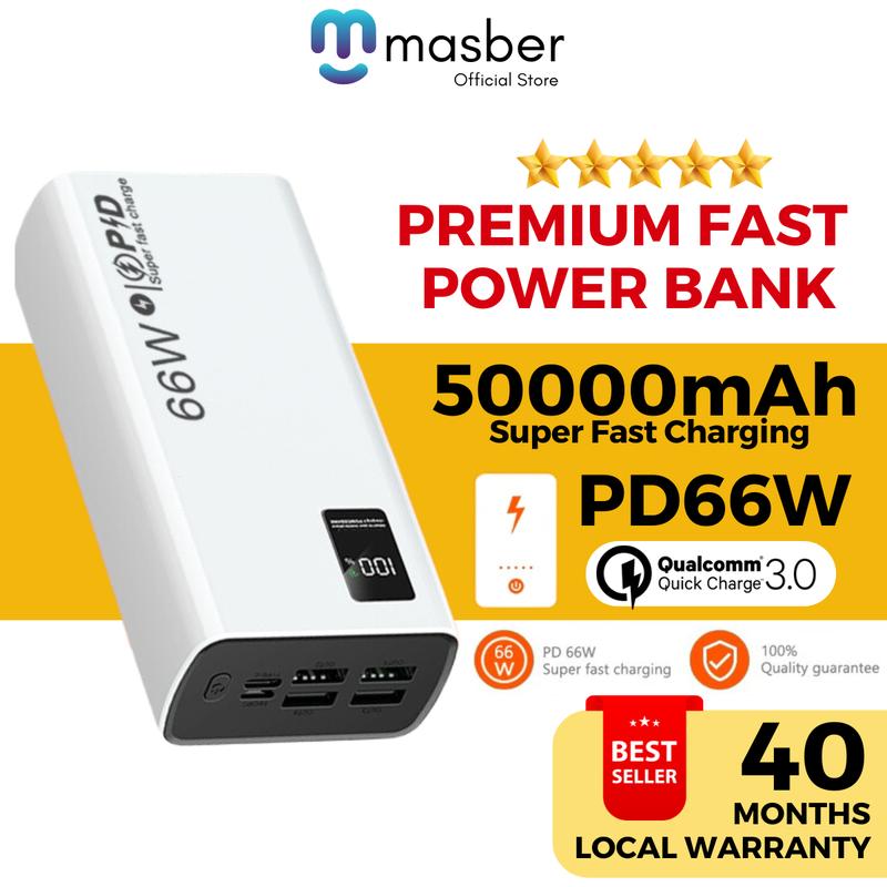 Masber High Quality 66W Super Fast Charging Power Bank K7 White/Black ...