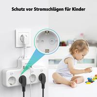Jual EU Power Strip Surge Protector with Individual switch, Multi Plug ...