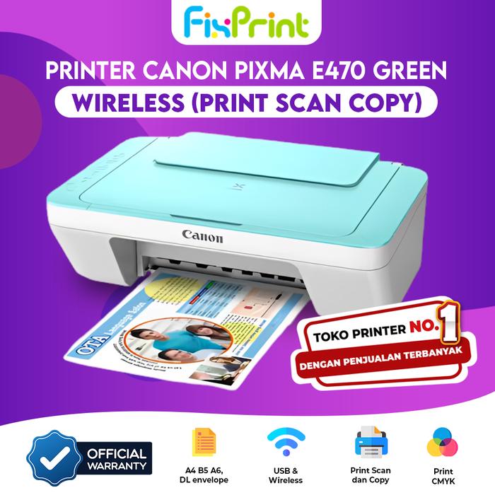 Promo Printer Canon PIXMA E470 Green Hijau MG2570s E410 Print - Scan ...
