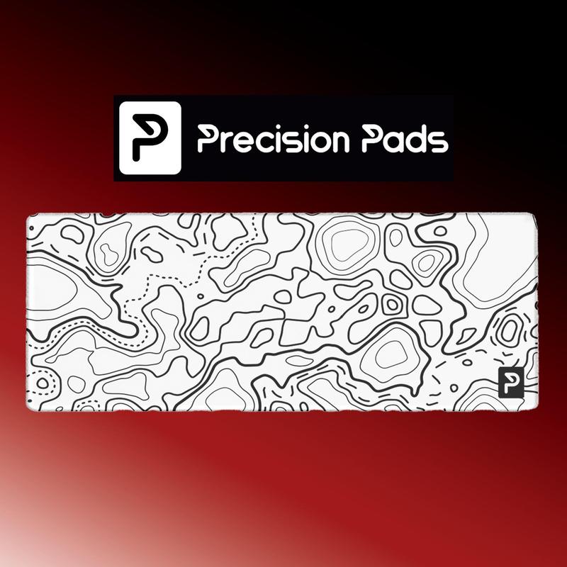 PrecisionPad White Topo Mouse Pad for Gaming + Waterproof ...