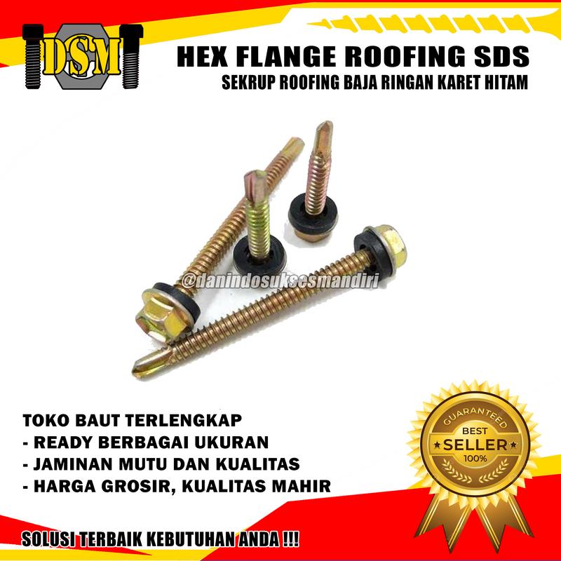 Sekrup Roofing Kuning #12x20 / Hex Flange Drilling Screw M5x20 - Shop ...
