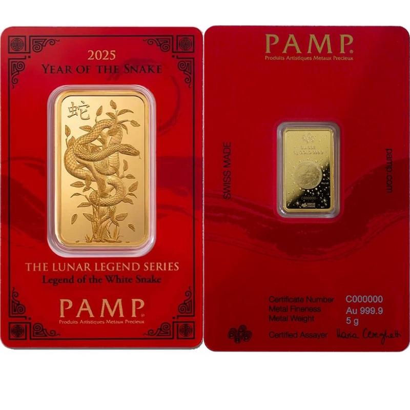 5 grams PAMP Suisse 2025 Lunar Snake Gold bar | Purity 999.9 - TikTok ...