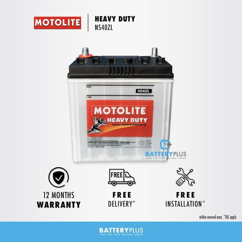 NS40ZL Motolite Heavy Duty (Wet) Car Battery Myvi | Bezza | Axia ...