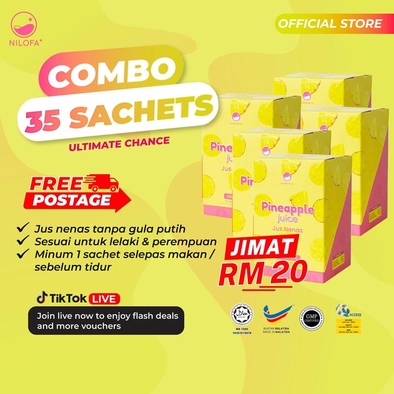 5 BOX Nilofa Plus Pineapple Daily Juice Drintox NEELOFA Nena - TikTok ...