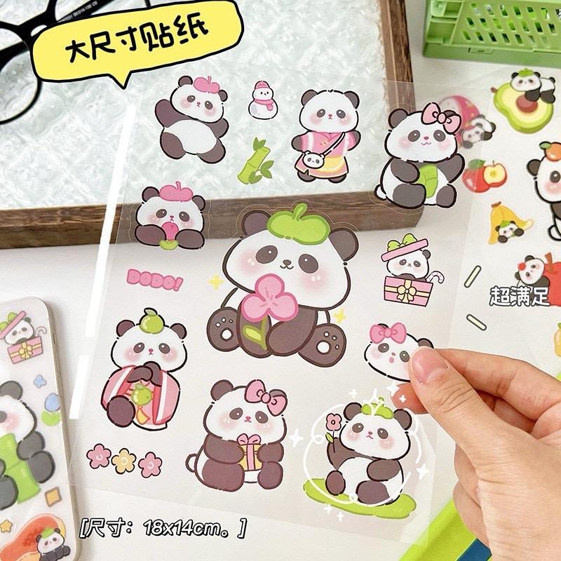 DODO Panda Series Stickers Cute Large Handbook Stickers PET Waterproof ...