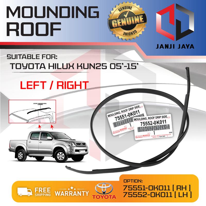 MOULDING ROOF Toyota Hilux 2005-2015 Kun25 LINING RUBBER OUTER STRIP ...