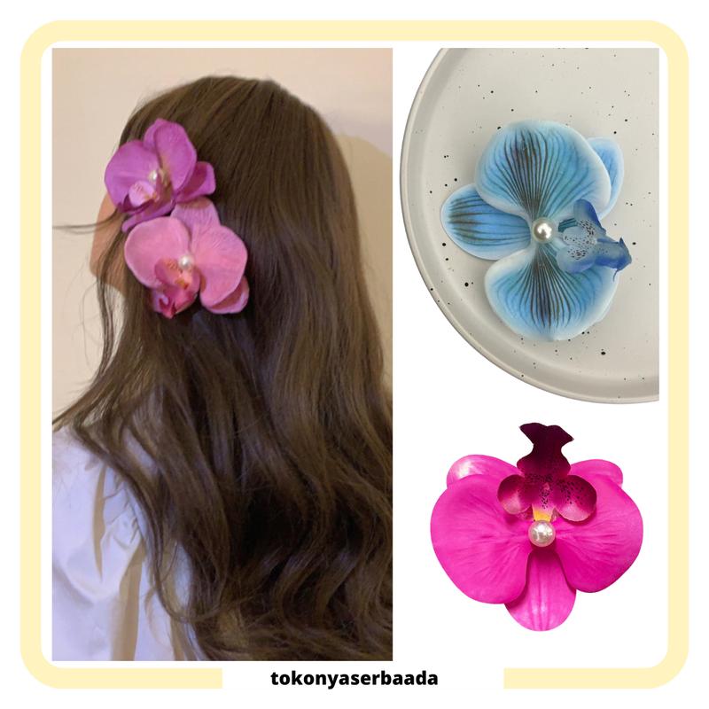 TSA (COD) Hiasan Kepala Gadis Jepit Rambut Bunga Anggrek Kupu-kupu ...