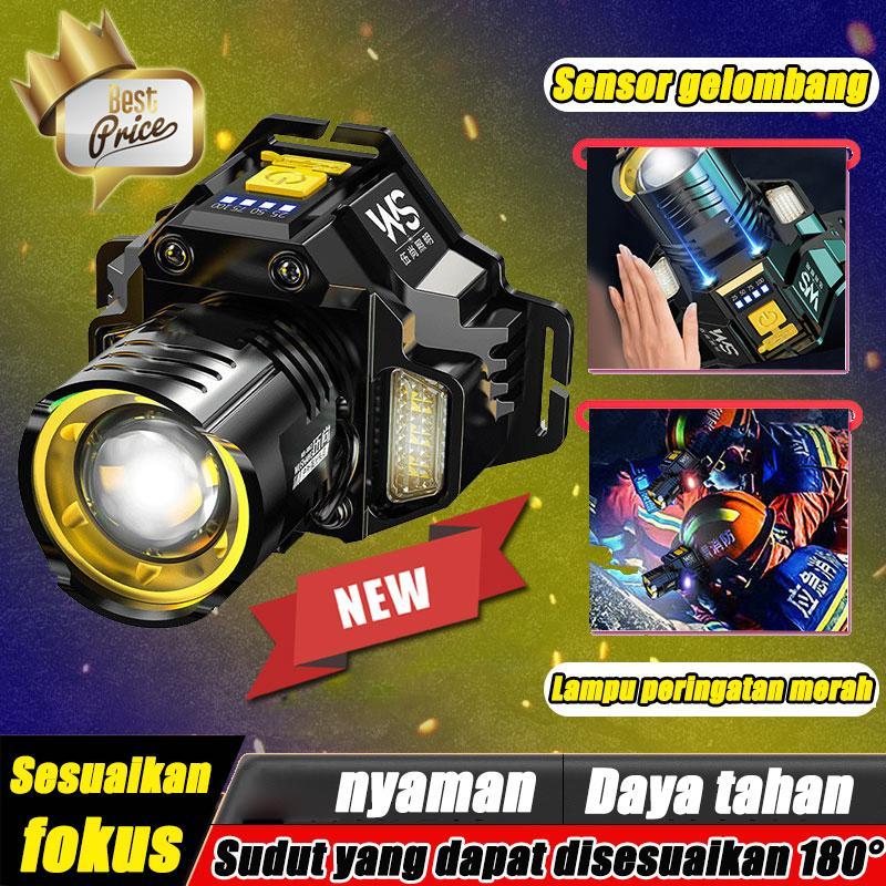 1.[Ditingkatkan]Senter Kepala LED Daya Tinggi 200000W Senter Kepala ...