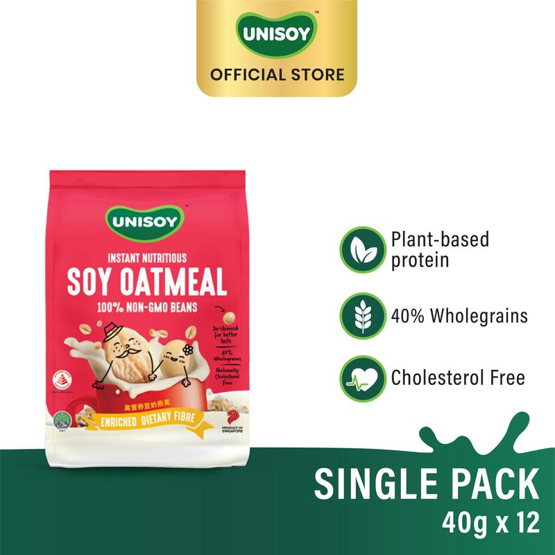 [Single Pack] UNISOY Nutritious Instant Soy Oatmeal 40g x 12 - TikTok ...