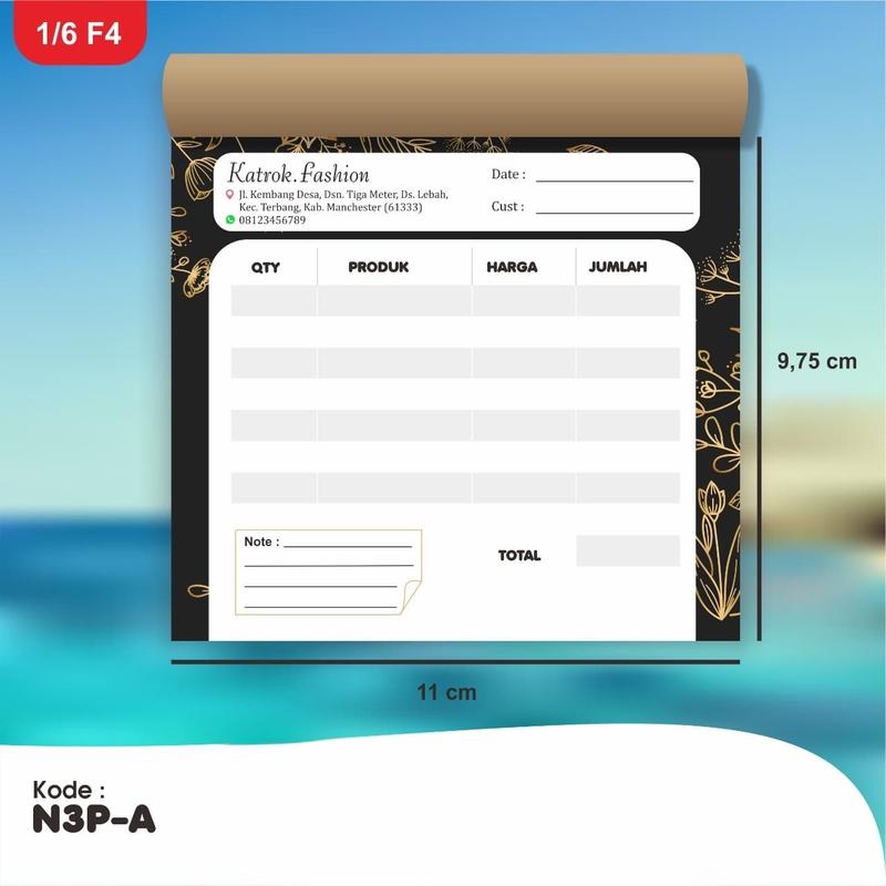 NOTA PENJUALAN OLSHOP LOGO CUSTOM 3 PLY 1/6 FOLIO TERMURAH - Shop ...